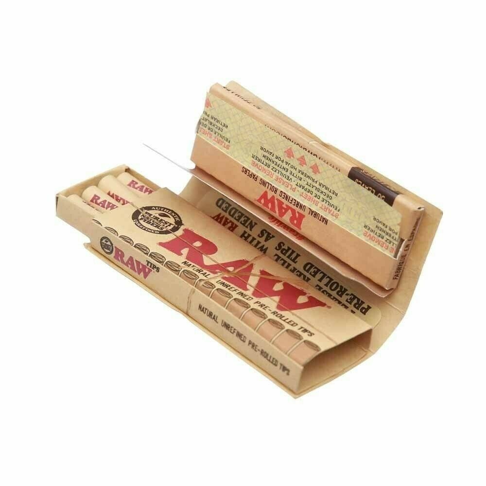 Raw Classic Connoisseur 1 1 4 Rolling Papers And Pre Rolled Tips Combo